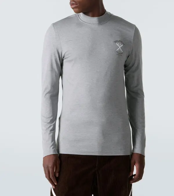 Brunello Cucinelli Silk Blend Long Sleeve T-shirt - Grey