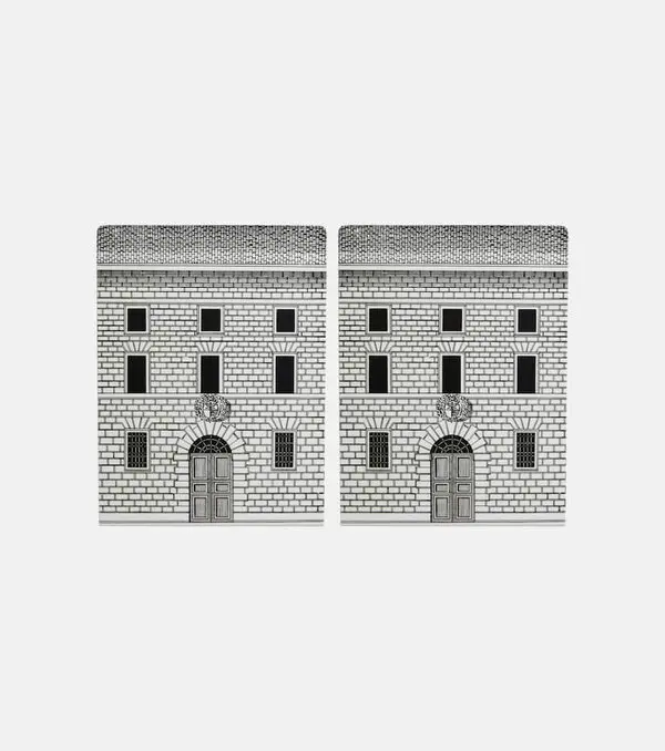 FORNASETTI Architettura Set Of 2 Bookends - Grey