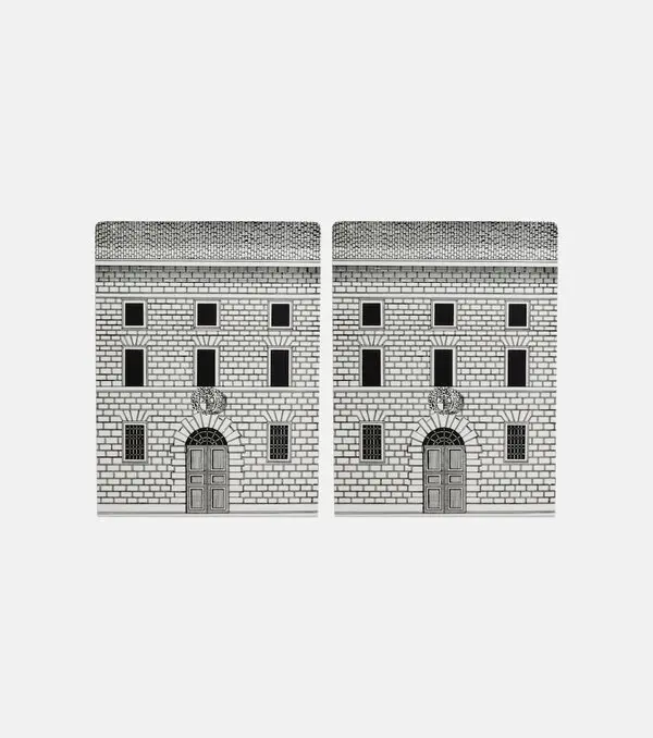 FORNASETTI Architettura Set Of 2 Bookends - Grey