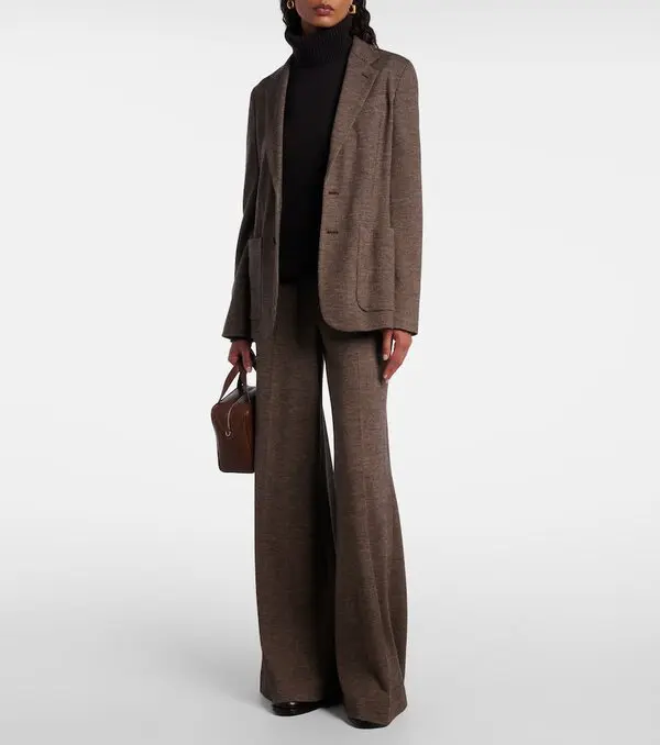 Ralph Lauren Isaiah Wool Wide-leg Trousers - Neutrals