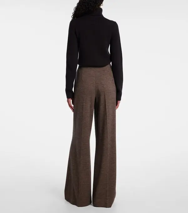 Ralph Lauren Isaiah Wool Wide-leg Trousers - Neutrals