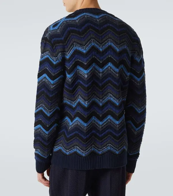 Missoni Zigzag Wool-blend Cardigan - Blue