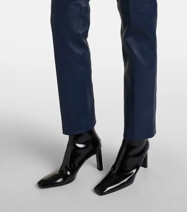 JOSEPH Coleman Slim Leather Pants - Blue