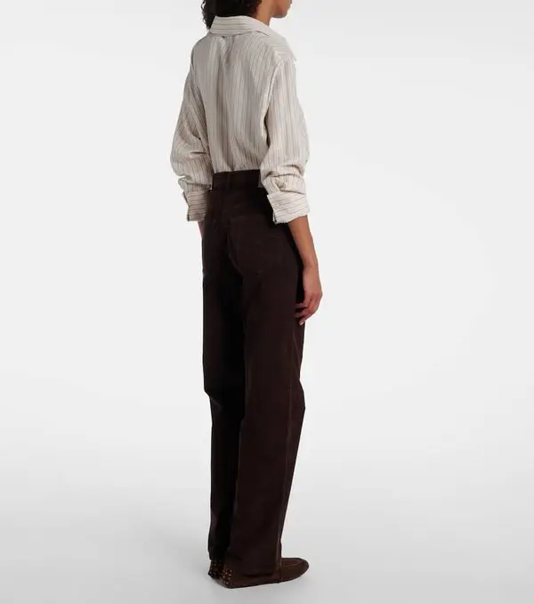 Ag Kora High-rise Wide-leg Corduroy Pants - Brown