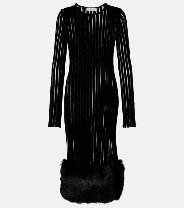 Blumarine Knit Midi Dress - Black