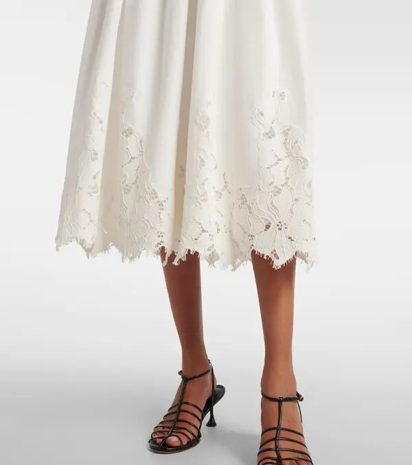 chinese dress ladies Lilianna Cotton Lace Midi Dress – SIMKHAI main image 0