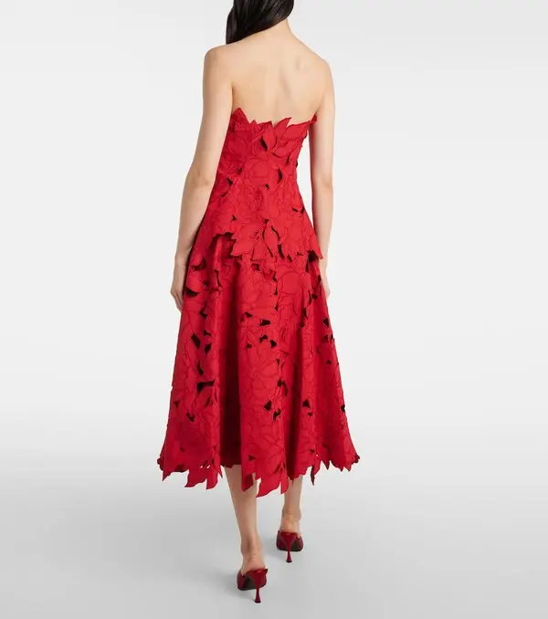Simkhai Audrey Peplum Lace Midi Dress