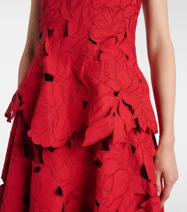 Simkhai Audrey Peplum Lace Midi Dress