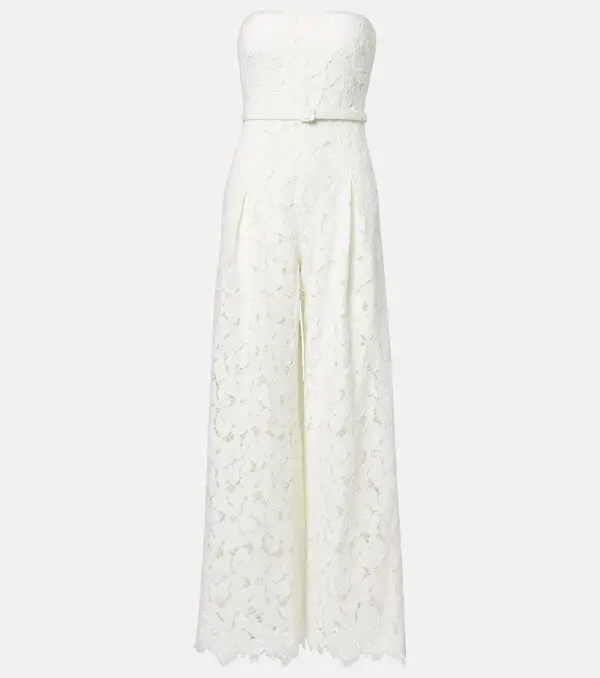 Simkhai Rebecca Strapless Lace Jumpsuit - White