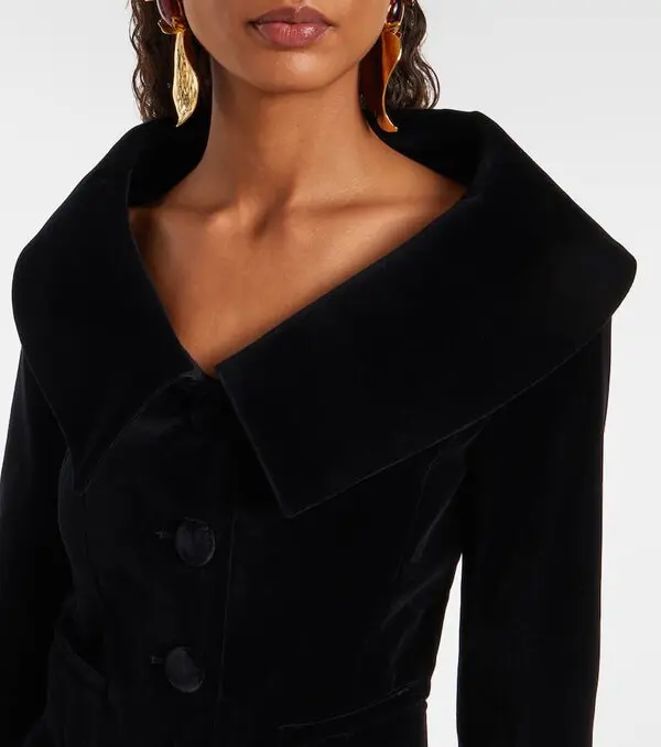 Nina Ricci Cropped Cotton Velvet Jacket