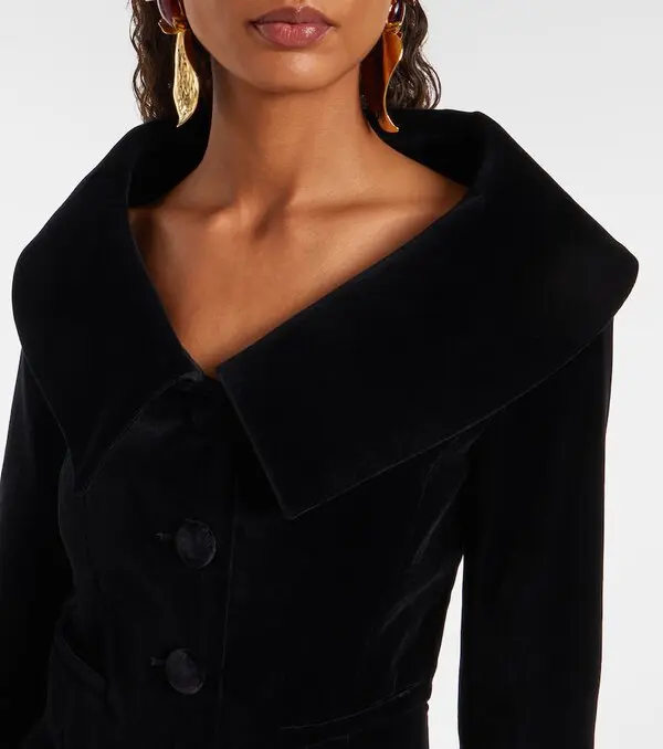 Nina Ricci Cropped Cotton Velvet Jacket