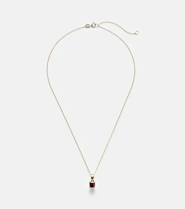STONE AND STRAND 10kt Yellow Charm Necklace With Garnet - Gold