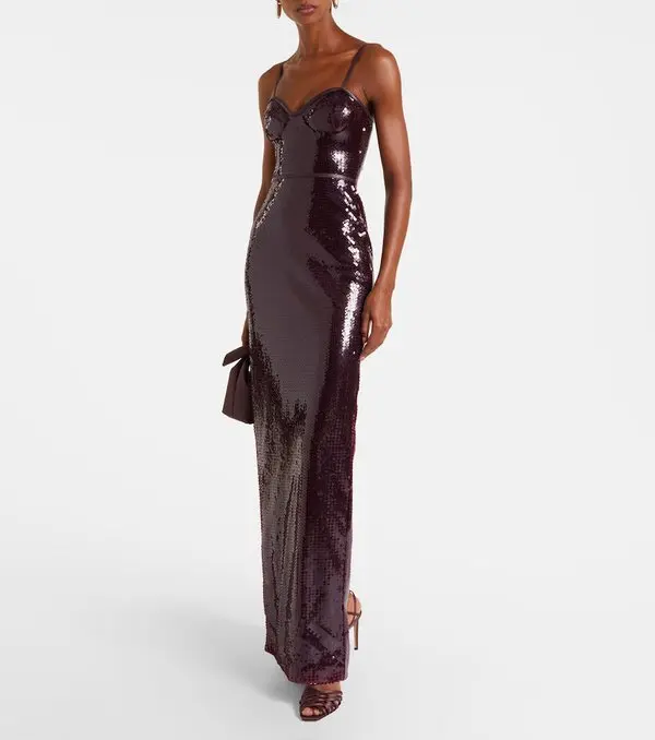David Koma Embellished Gathered Gown