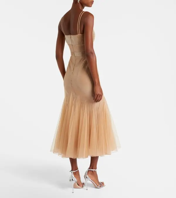 David Koma Sequined Tulle Gown