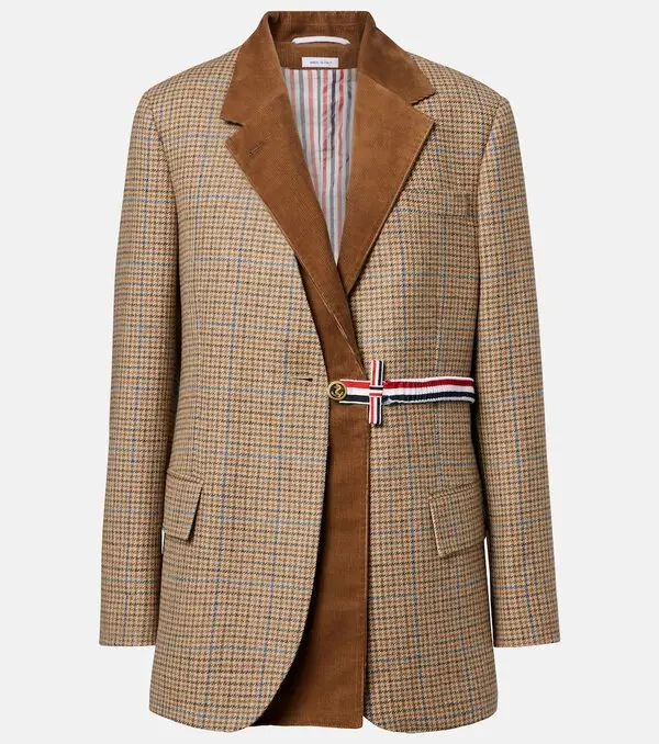 Thom Browne Gunclub Houndstooth Wool Blazer - Multicoloured