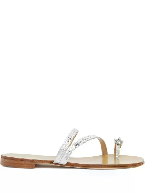 GIUSEPPE ZANOTTI Crystal-embellished Leather Sandals