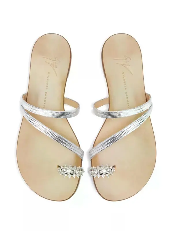 GIUSEPPE ZANOTTI Crystal-embellished Leather Sandals