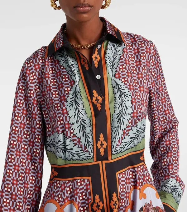 La DoubleJ San Pietro Printed Silk Maxi Dress