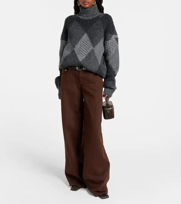 Stella McCartney Low-rise Wide-leg Jeans In Wash - Brown