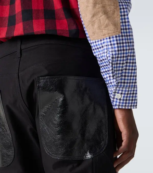 Junya Watanabe Leather-trimmed Straight Leg Jeans