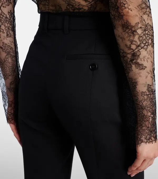 Alexander McQueen Wool And Silk-blend Straight Pants