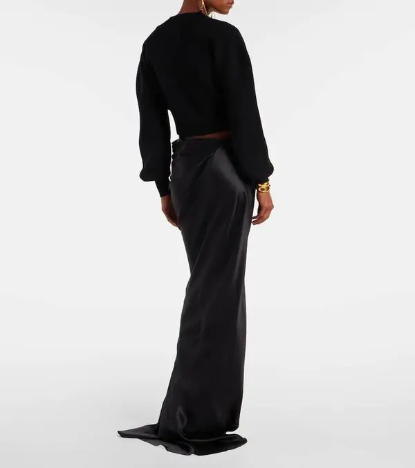 TOM FORD Asymmetric Silk Satin Maxi Skirt