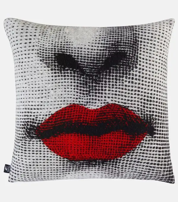 FORNASETTI Kiss Jacquard Cushion