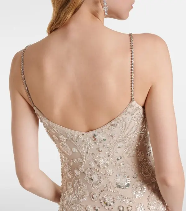 SELF-PORTRAIT Sequined Floral Maxi Dress