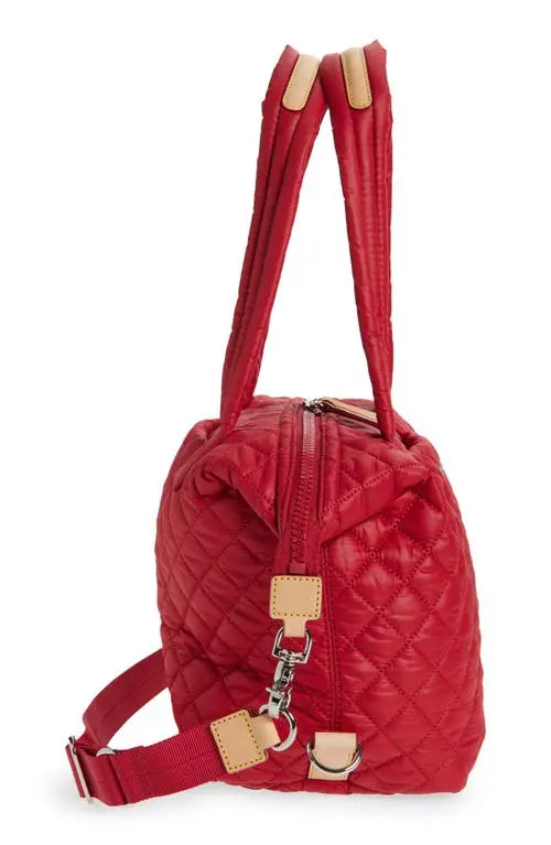 Mz Wallace Medium Sutton Deluxe Quilted Nylon Tote - Apple