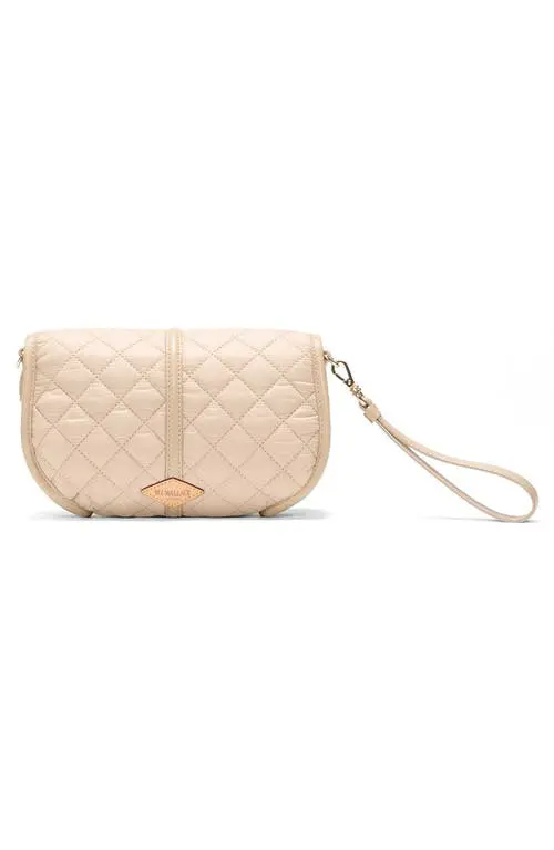 Mz Wallace Small Astor Convertible Quilted Leather Crossbody Clutch - Buff
