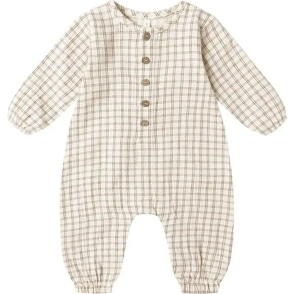 QUINCY MAE Organic Cotton Romper - Brown/beige