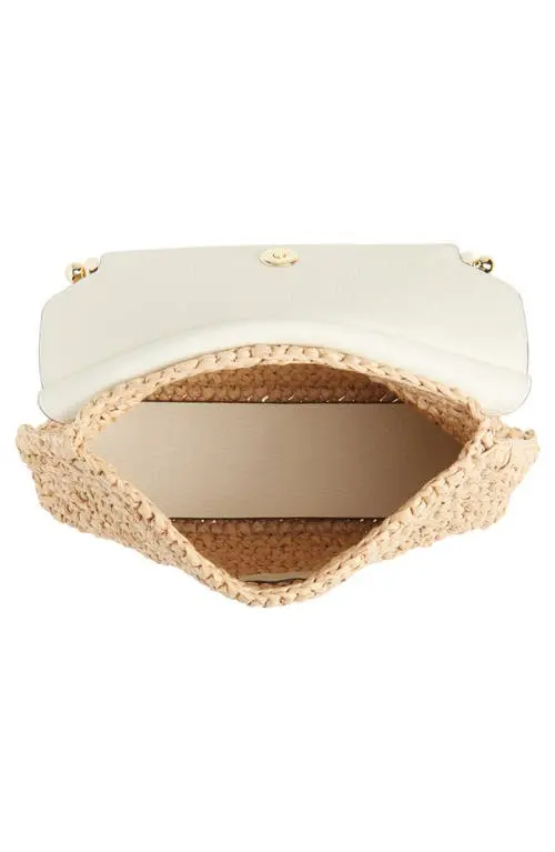 Strathberry Stylist Raffia & Leather Clutch