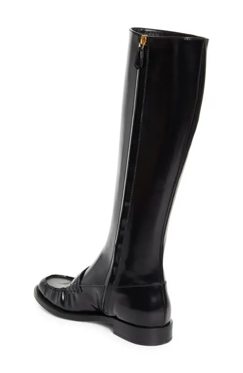 Prada Knee-high Loafer Boots - Nero