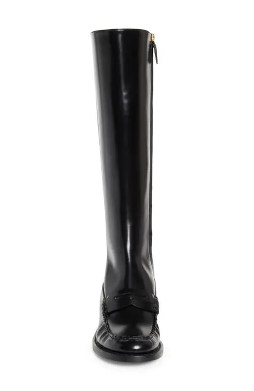 Prada Knee-high Loafer Boots - Nero