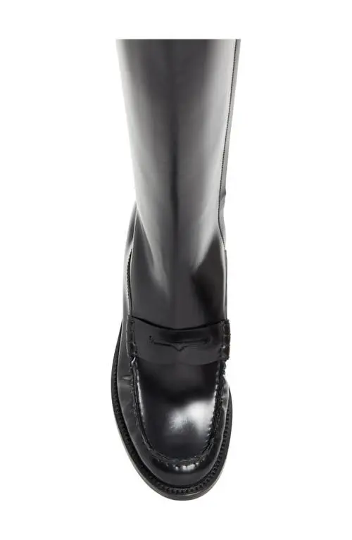 Prada Knee-high Loafer Boots - Nero