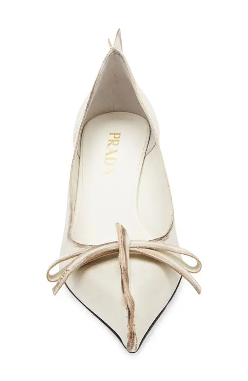 Prada Exposed Seam Kitten Heel Pumps - Talco