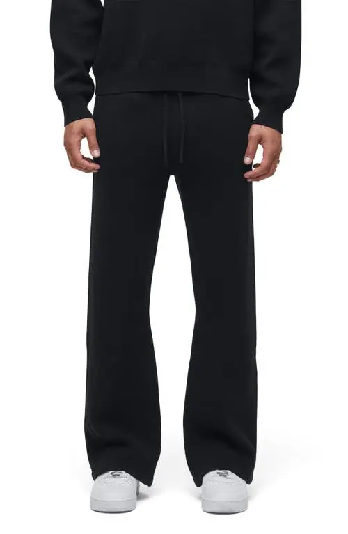 Hudson Jeans Cotton & Cashmere Double Knit Kick Flare Sweatpants - Pitch Black
