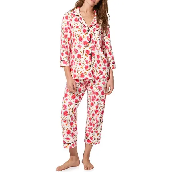 BEDHEAD PAJAMAS Print Long Sleeve Stretch Organic Cotton Jersey Crop Pajamas - Fantasia Floral