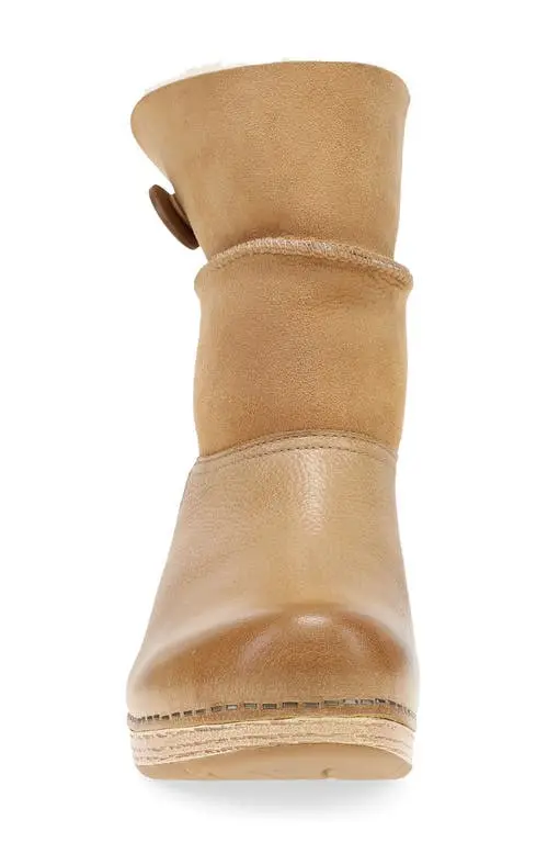 Dansko Lillith Shearling Trim Bootie - Honey Distressed