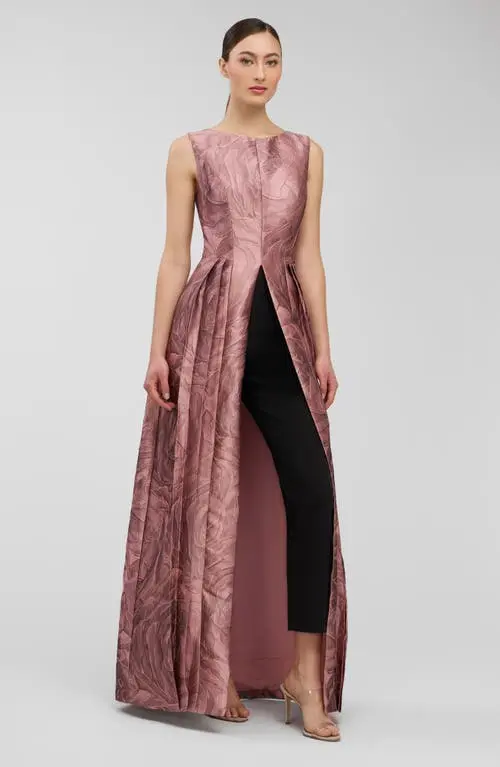Kay Unger Hazel Metallic Sleeveless Maxi Jumpsuit - Rose Gold | Editorialist
