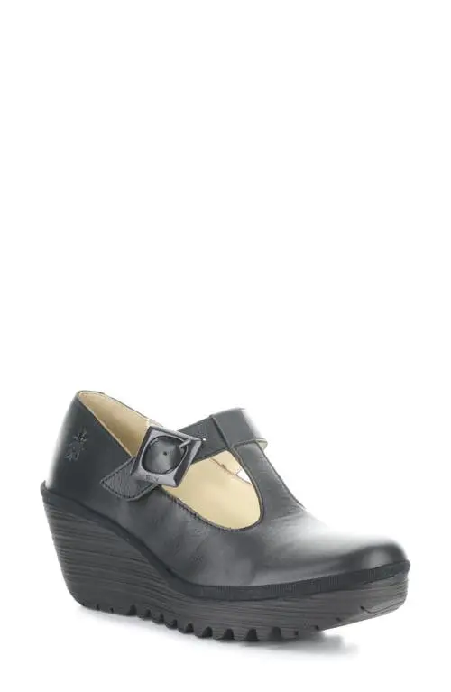 Fly London Yald Wedge Mary Jane Pump - 000 Black