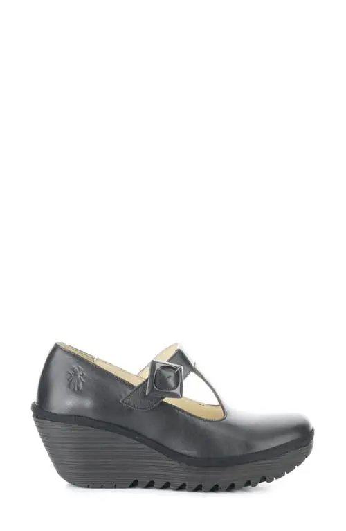 Fly London Yald Wedge Mary Jane Pump - 000 Black
