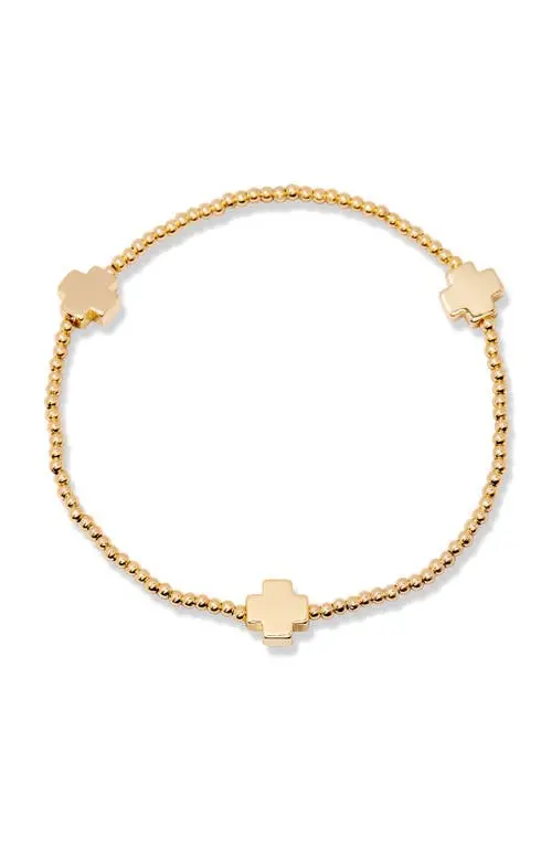 BROOK & YORK Rylee Cross Beaded Bracelet - Gold