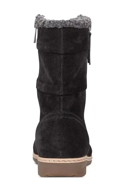 Earth Hyland Faux Fur Trim Zip Boot - Black
