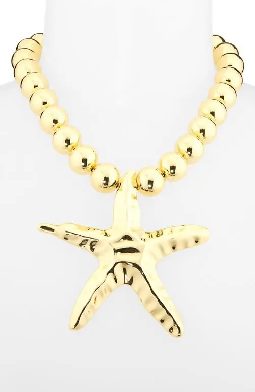 KENNETH JAY LANE Starfish Pendant Beaded Necklace