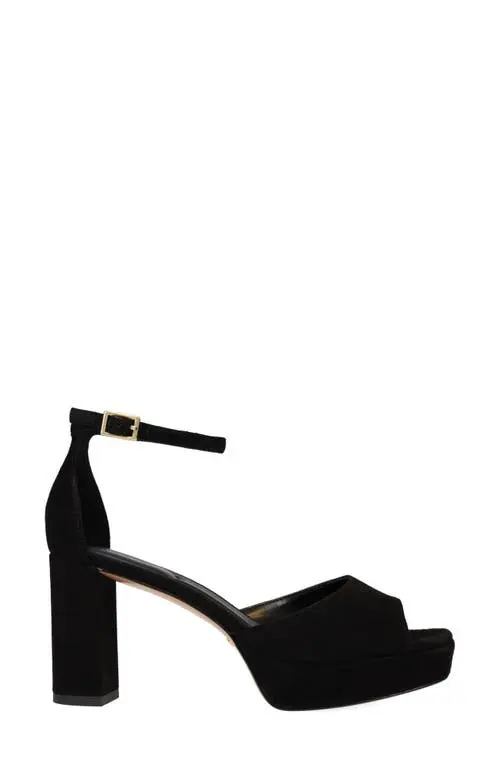 Pelle Moda Pearly Ankle Strap Platform Sandal - Black