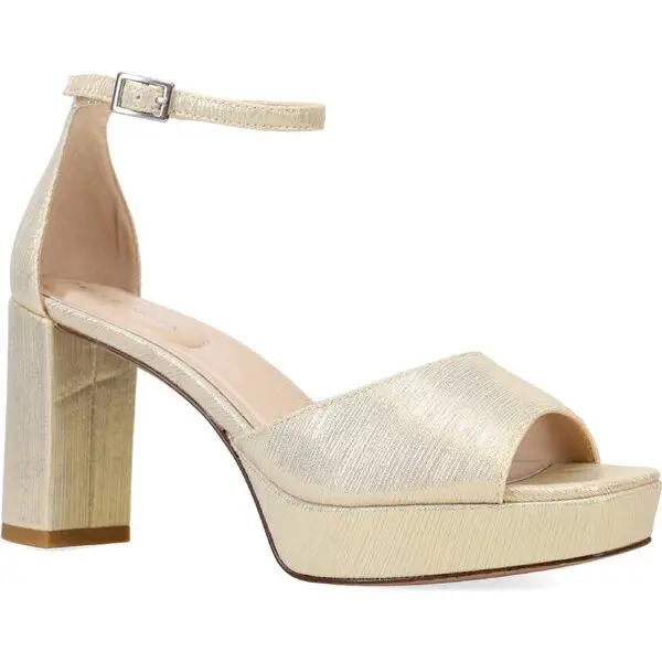 Pelle Moda Pearly Ankle Strap Platform Sandal - Champagne