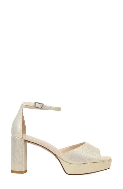 Pelle Moda Pearly Ankle Strap Platform Sandal - Champagne