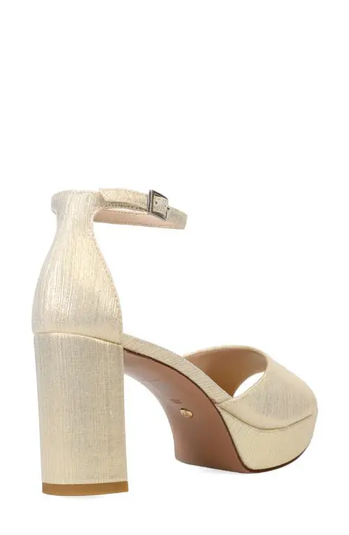 Pelle Moda Pearly Ankle Strap Platform Sandal - Champagne