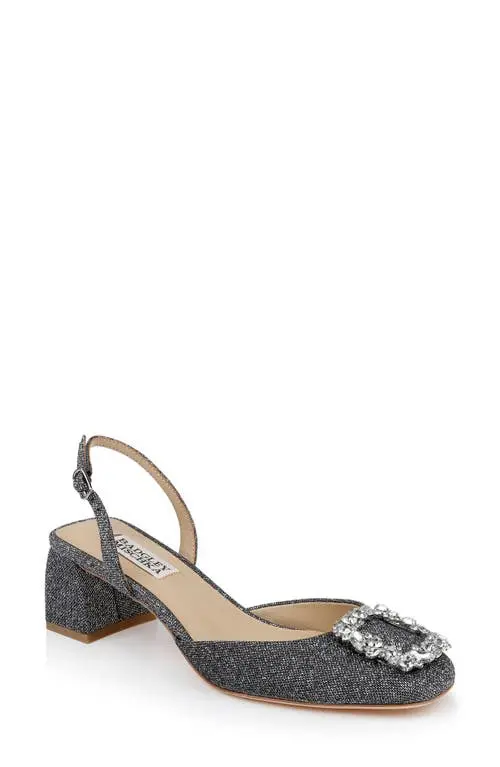 Badgley Mischka Vivia Slingback Pump - Pewter Glitter